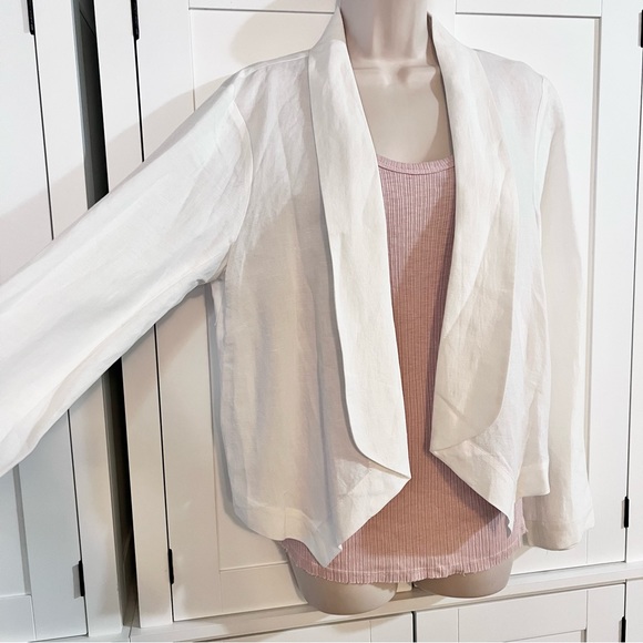 Anthropologie | Jackets & Coats | Nwt Lilla P White Linen Blazer Jacket ...